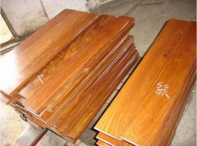 China solid prefinished golden teak wood flooring for sale
