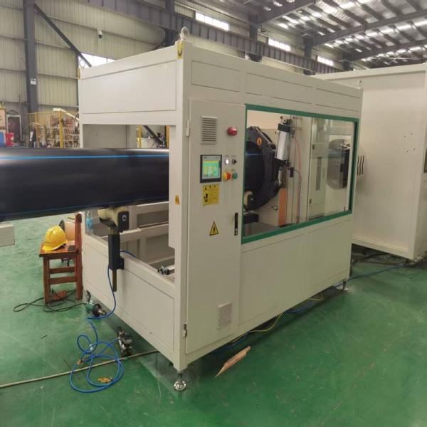 Quality 250 - 630mm Chipless Cutting Machine PLC PE Pipe Plastic Pipe Extruder for sale