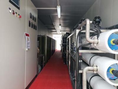 China GWS Mobile 10T/H RO membrane reverse osmosis water treatment system with PLC control and STRO membrane technology for sale