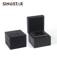 China Single Watch Box Plastic Core Snap Button Closure Screen Printing Holds 1 Watch for sale