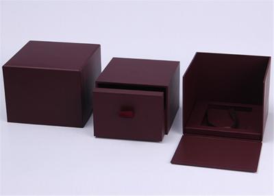 Cina Timbratura calda rigida di qualità superiore di legno di carta rosso scuro/che stampa del contenitore di orologio Logol in vendita
