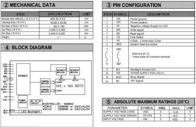 China 160*160 Square Graphic LCD Module With Backlight PCB NT7701 Wide Temperature Industrial Display for sale
