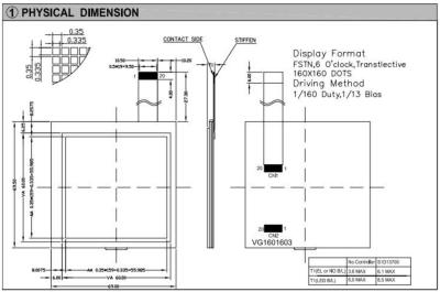 China 160*160 Graphic LCD Module FSTN 6H Transflective 60*60mm Square Industrial Display With Backlight for sale