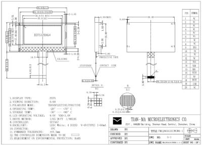 Chine Module LCD à large température transflectrice de type Tianma ST7567 à vendre