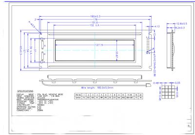 China 240*64 graphic STN blue negative transmissive LCD Module for sale