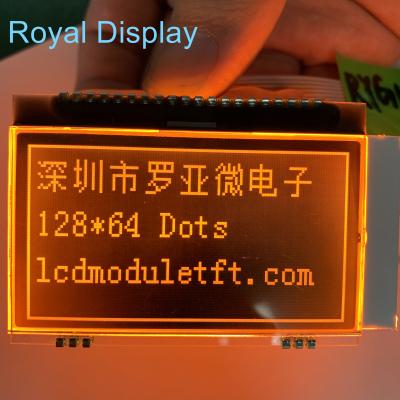 China 128*64 FSTN LCD Display Negative with Orange Backlight LCD Monitor for sale