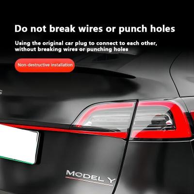 China Para o Tesla Model Y 3 Através do farol traseiro dinâmico de luz traseira de faixa de atualização e modificação decoração M3 Y à venda