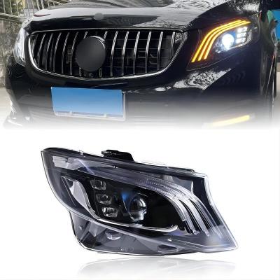 Cina Assemblaggio dei fari per Mercedes Benz VITO Classe V 2016-2020 Retrofit Maybach DRL LED Light Yellow Flow Turn V260 in vendita
