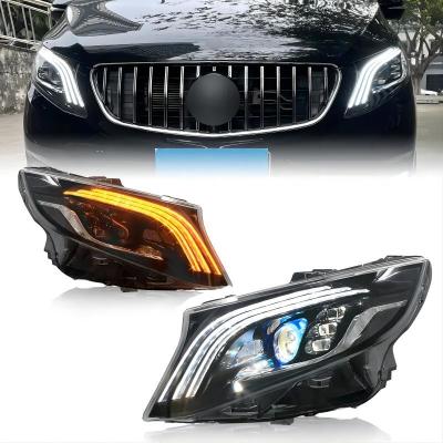 Cina Assemblaggio dei fari per Mercedes Benz VITO Classe V 2016-2020 Retrofit Maybach DRL LED Light Yellow Flow Turn V260 in vendita