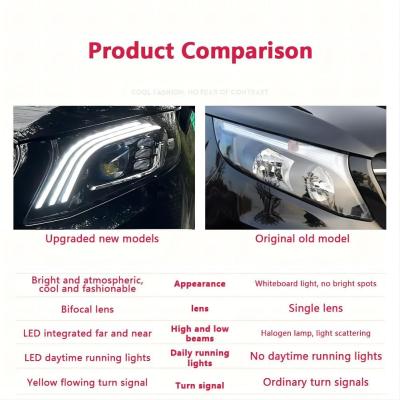 Cina Assemblaggio dei fari per Mercedes Benz VITO Classe V 2016-2020 Retrofit Maybach DRL LED Light Yellow Flow Turn V260 in vendita