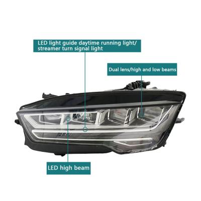 Cina Assemblaggio di fari matrice per Audi A7 Modifica 2011 a 2018 Tutti LED da vecchio a nuovo Flusso di luce anteriore Direzione in vendita