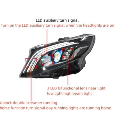 Cina LED Light Running Water Steering V260 W447 Assemblea di fari per Mercedes Benz VITO in vendita