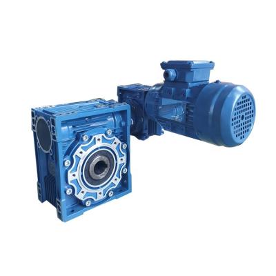 China NMRV50/130 Double Stage Worm Gear Box 0.75kw Motor 1500rpm Slow Speed Output Ratio Combined 600rpm  Reducer Motor for sale