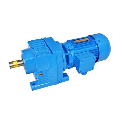 China HT250 High Strength Cast Iron 220V-380V 50Hz 60Hz AC Electric Motor R Inline Helical Gear Box Speed Reducer for sale