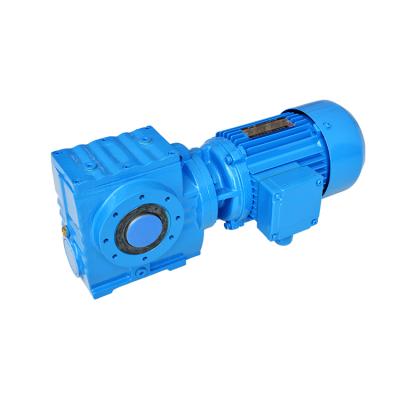 China S Series Helical Worm Gear Stepper Motor Drive Gear Box Reducer Hollow Shaft Cast Iron Right Angle Friction Gearbox for sale