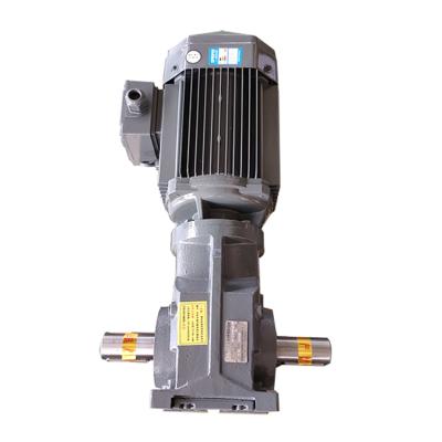 China KINGEAR K67-AB 0.37KW/4P Bevel Gear Box Double Shaft Output Gear Motor 50000Nm Torque HT250 Cast Iron Housing High Precision for sale