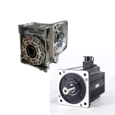 China Nema 23 Stepper Motor Gearbox with Hollow Shaft Customizable ODM Red Worm Gear Box RV & NMRV Series Reducer for sale