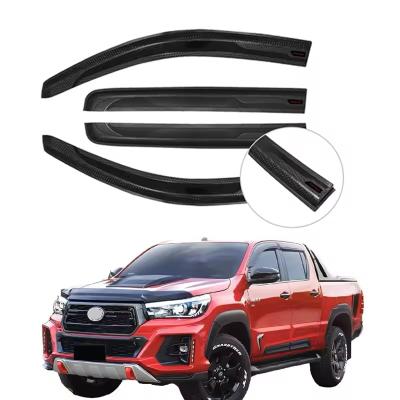 China 3D Carbon Car Door Visor Fit Toyota Hilux 2021 Automotive Window Rain Guards for sale