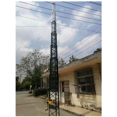 China 15M Sectional Steel Winch Up Self Supporting Telescoping Antenna Mast Tower for sale
