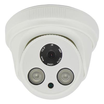 China 2pcs dot LEDs Fixed Lens Network IP Vandalproof Dome camera,pixel option aluminum white color support Onvif HD IP camera for sale