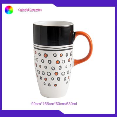 China Tall Silkscreen Printing Personalised Ceramic Travel Mug Food Contact Safe for sale