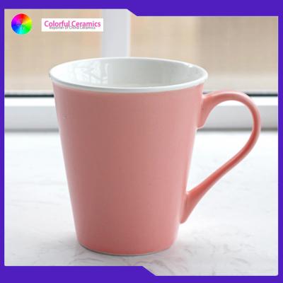 China Promotional Irish Glazed Ceramic Coffee Mugs V Shape Unique Design for sale