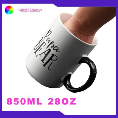China 850ML Promotional Ceramic Coffee Mugs Elegant Real Gold Flower Pattern for sale