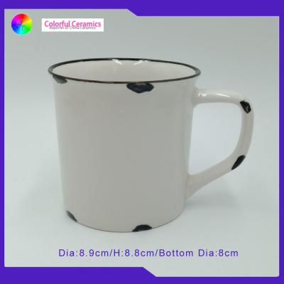 China Restaurant Use Personalized Ceramic Coffee Mugs Hand Painted Pottery Mugs for sale