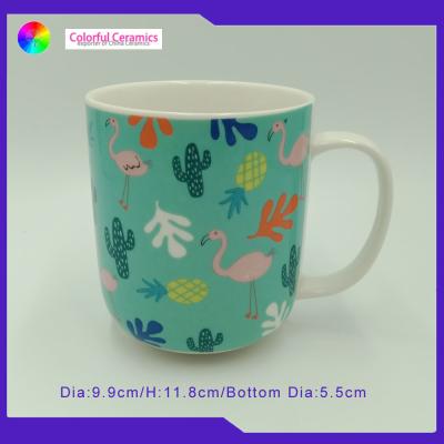 China Irish Flamingo Big Volume Promotional Ceramic Coffee Mugs Simple Life Style for sale
