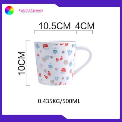 China Imprinted Personalised Ceramic Travel Mug Hand Painted Christmas Mugs for sale