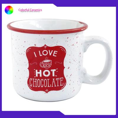 China monogram coffee mugs imitation enamel mugs custom made ceramic cup water mug milk mug for sale
