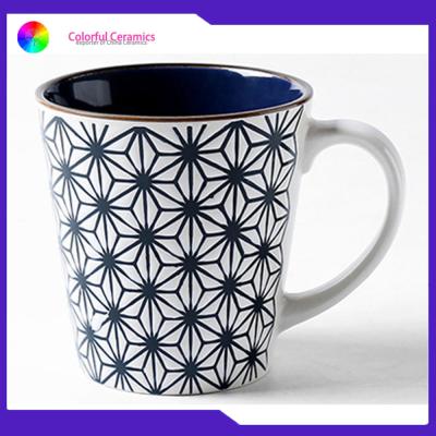China Handcrafts Gold Rim Handmade Stoneware Mugs Food Grade Safety Design for sale