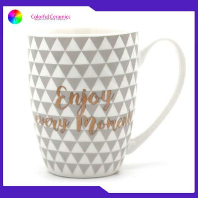 China Commercial Monogram Custom Ceramic Coffee Mugs 8.5cm*10cm Size for sale