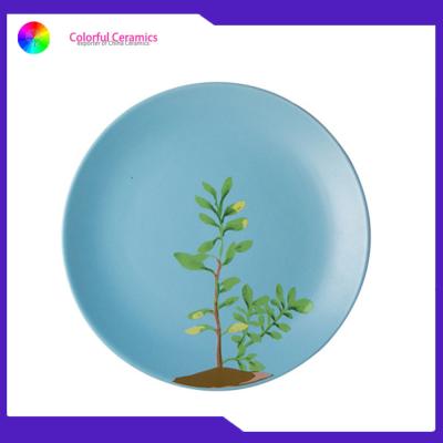 China Tableware Set Dinner Custom Printed Ceramic Plates 8 Inch Sala Dessert Container for sale