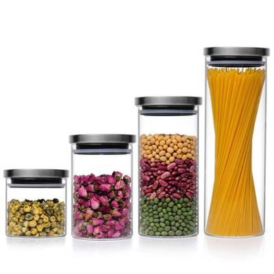 China Glass Jars For Storage Container For Cereals Tea Coffee Sugar Storage Jars Mason Jar for sale