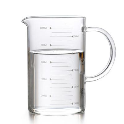 China Heat resistant glass milk cup with scale Metering cup drinkware multi-using cup oil bottle for sale