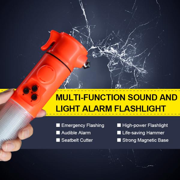 Quality Orange 6-In-1 Multi-Functional Sound And Light Alarm Flashlight for sale