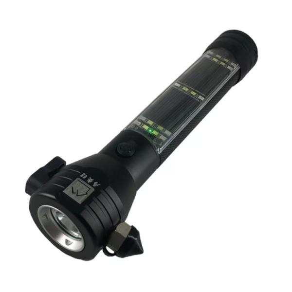 Quality Aluminum Alloy Ultra-Strong Light - A Black Multi-Functional Solar Flashlight That Can Be Used For Emergency Escape In Cars. for sale