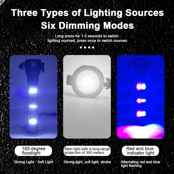 Quality Aluminum Alloy Ultra-Strong Light - A Black Multi-Functional Solar Flashlight for sale