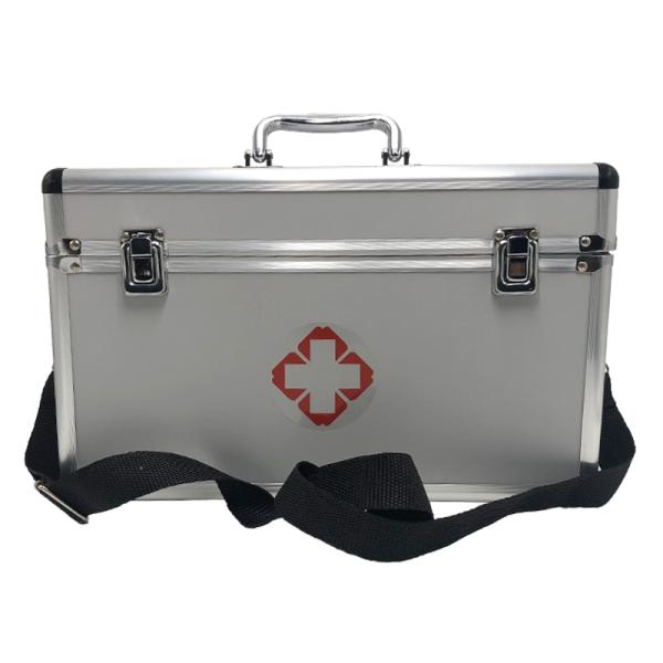 Quality Aluminum Alloy Family First Aid Kit 2-Layer Medical Storage Box for Home Emergency for sale