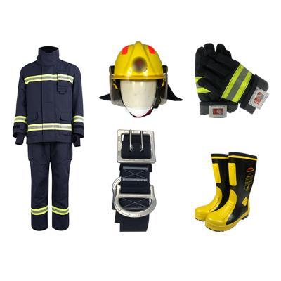 China 17 Style ZFMH-JD C Firefighter Fire Fighting Protective Suit, Double Layer Kevlar Fabric Flame Resistant Suit, High Tear Strength Breathable Thermal Insulation Safety Suit for Fire Rescue & High Tempe for sale