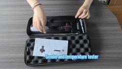 2-in-1 Smoke & Heat Detector Tester, 31cm-2m Telescopic Pole, Intelligent Control