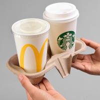 China Lightweight Molded Pulp Packaging Shockproof Coffee Pulp Tray Biodegradable for sale