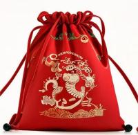 China Christmas Collection Polypropylene Drawstring Bag Custom Colored White Plastic Components for sale