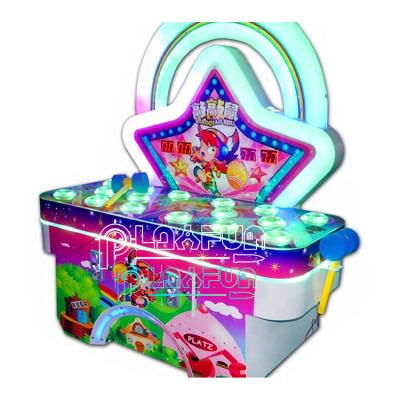 China Coin operated  interactive redemption game machine Rainbow hit mouse whack a mole arcade hammer game machine hitting for sale
