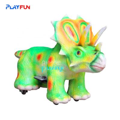 Китай Playfun Монетное аккумуляторное динозавровый бампер Дети ездят и работают с аккумулятором Модель автомобиля животного продается