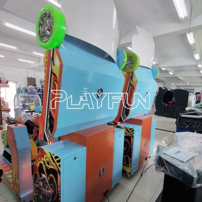 China Hot Sale HD indoor sport amusement munt bediende arcade Crazy Four Wheeler Car Moto Motorbike simulator Racing Game Machine Te koop