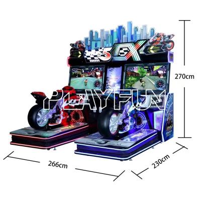 China Jogo operado pela Playfun Coin jogos de arcade de motocicletas simulador de vídeo de corridas de automóveis moto DX5 à venda