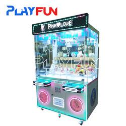 China 2 Players Baby Catcher Crane Machine Mini Plush Doll Prize M Claw Pink Love Machine Coin Operated Arcade for sale