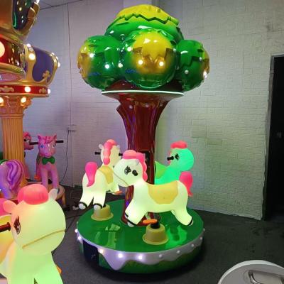 China 3 Players kids ride Carousel Merry mini Tree amusement game machine for sale